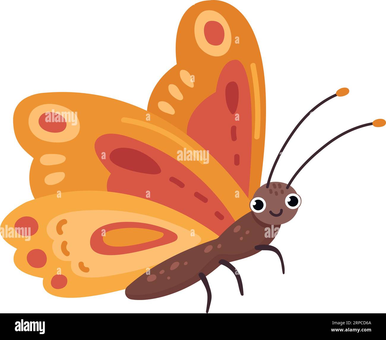 Colorful butterfly mascot. Cartoon insect with smiling face Stock ...