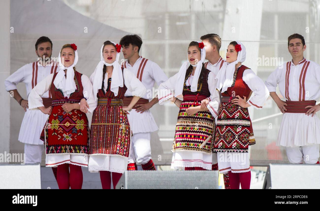 (190702) -- TORONTO, July 2, 2019 -- Dancers perform Macedonian folk ...