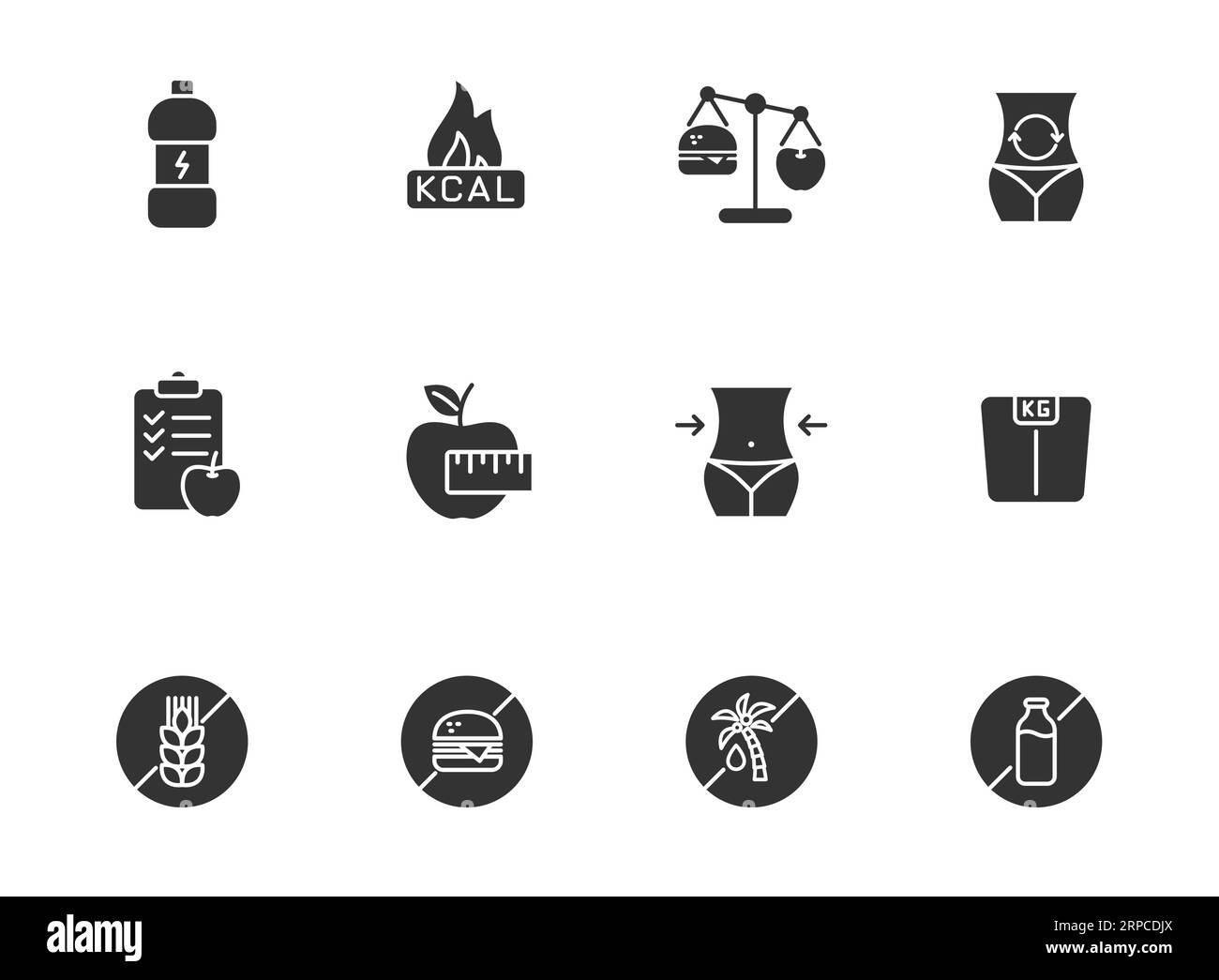 nutrition glyph icons Stock Vector Image & Art - Alamy