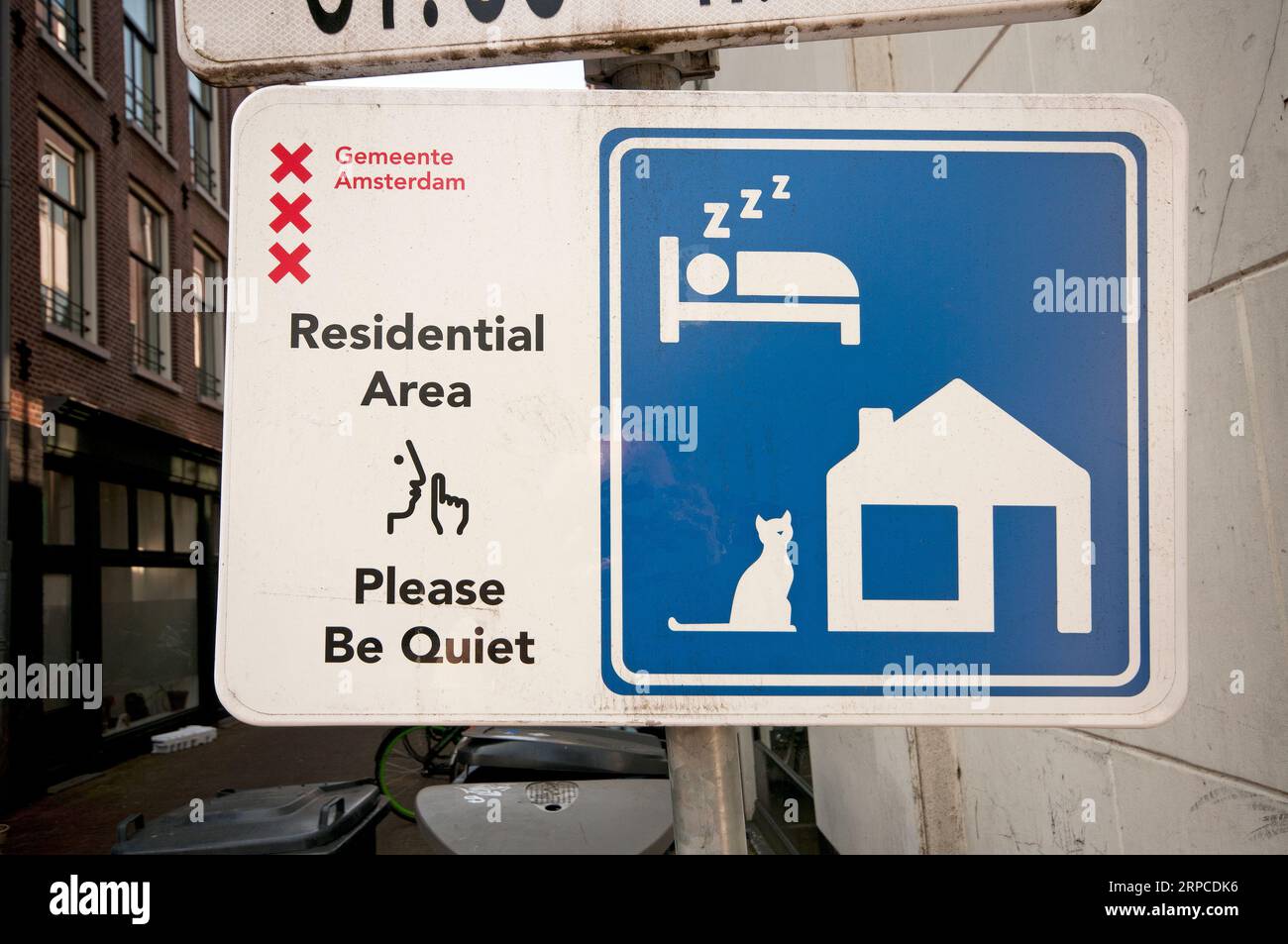 Quiet Please signboard in residential area of Amsterdam, Netherlands ...