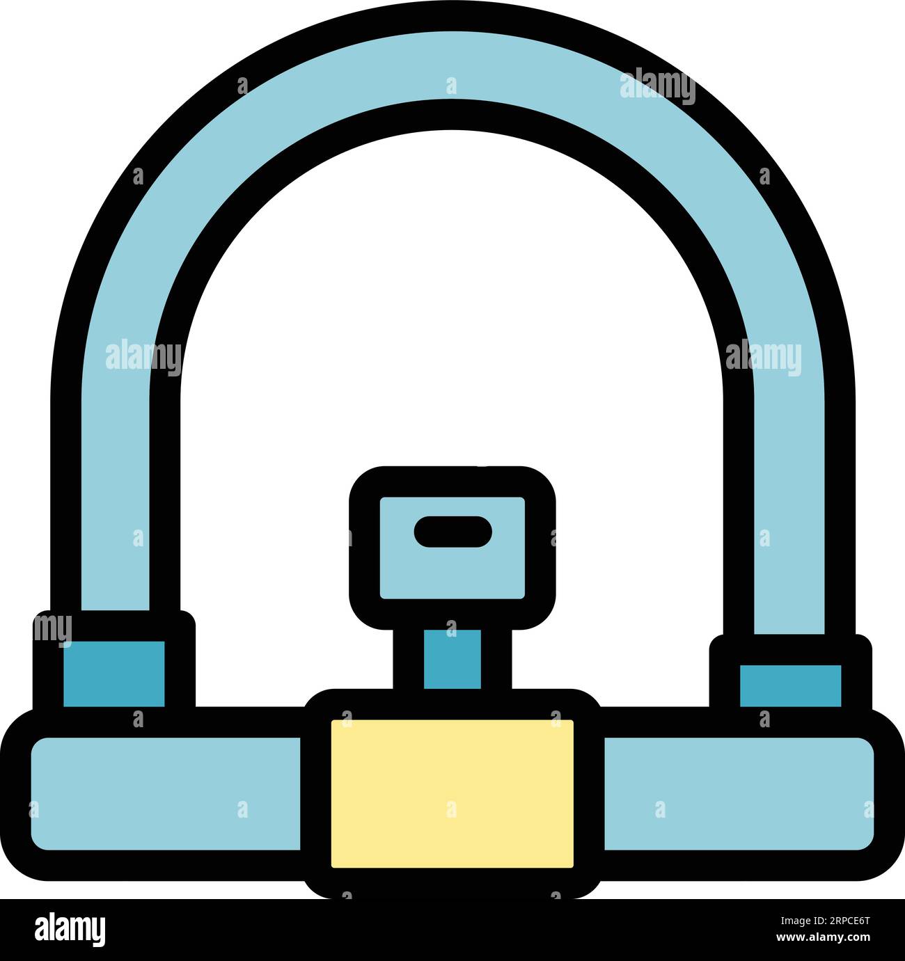 Key cycling lock icon outline vector. Safety bicycle. Rent safe color ...