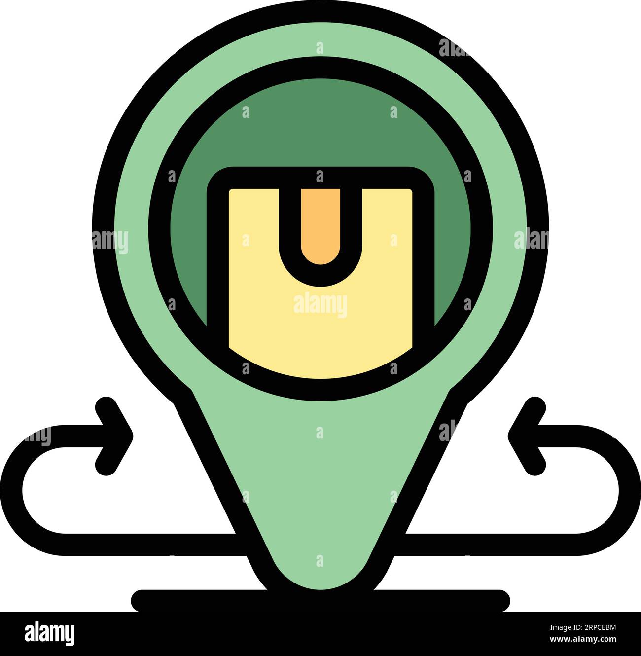 Return location icon outline vector. Delivery box. Parcel order color flat Stock Vector Image ...