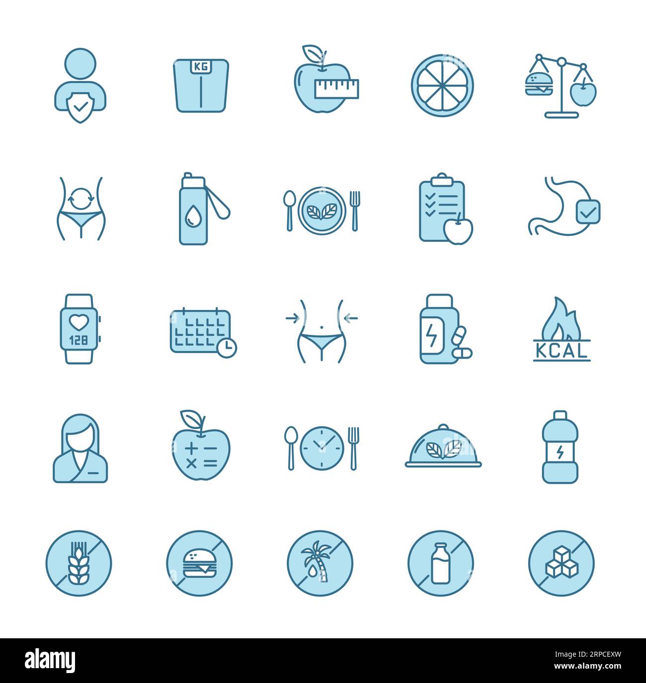 Nutrition line icons in Cut Out Stock Images & Pictures - Alamy