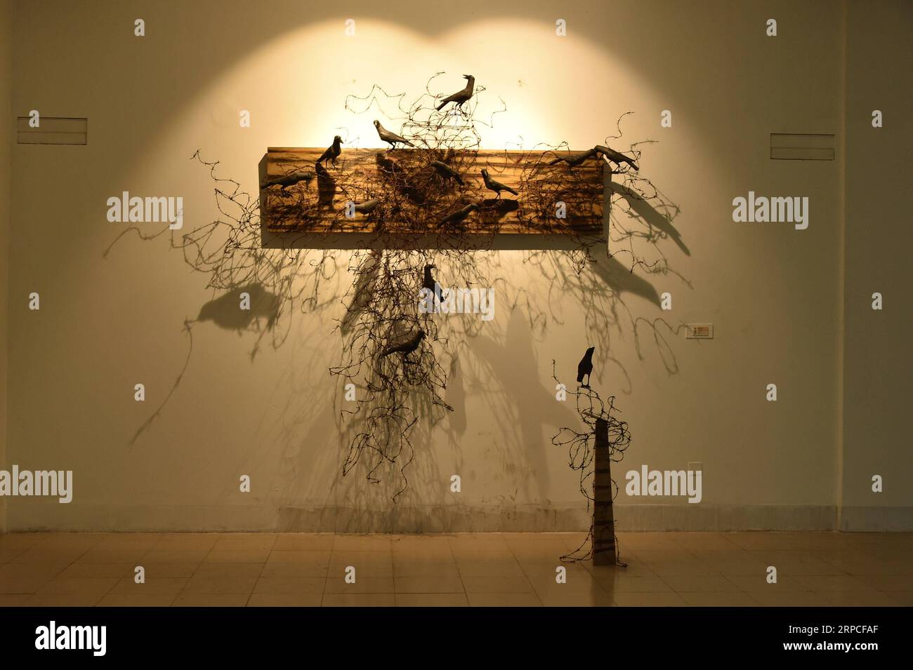 (190703) -- DHAKA, July 3, 2019 -- An artwork is displayed during the ...