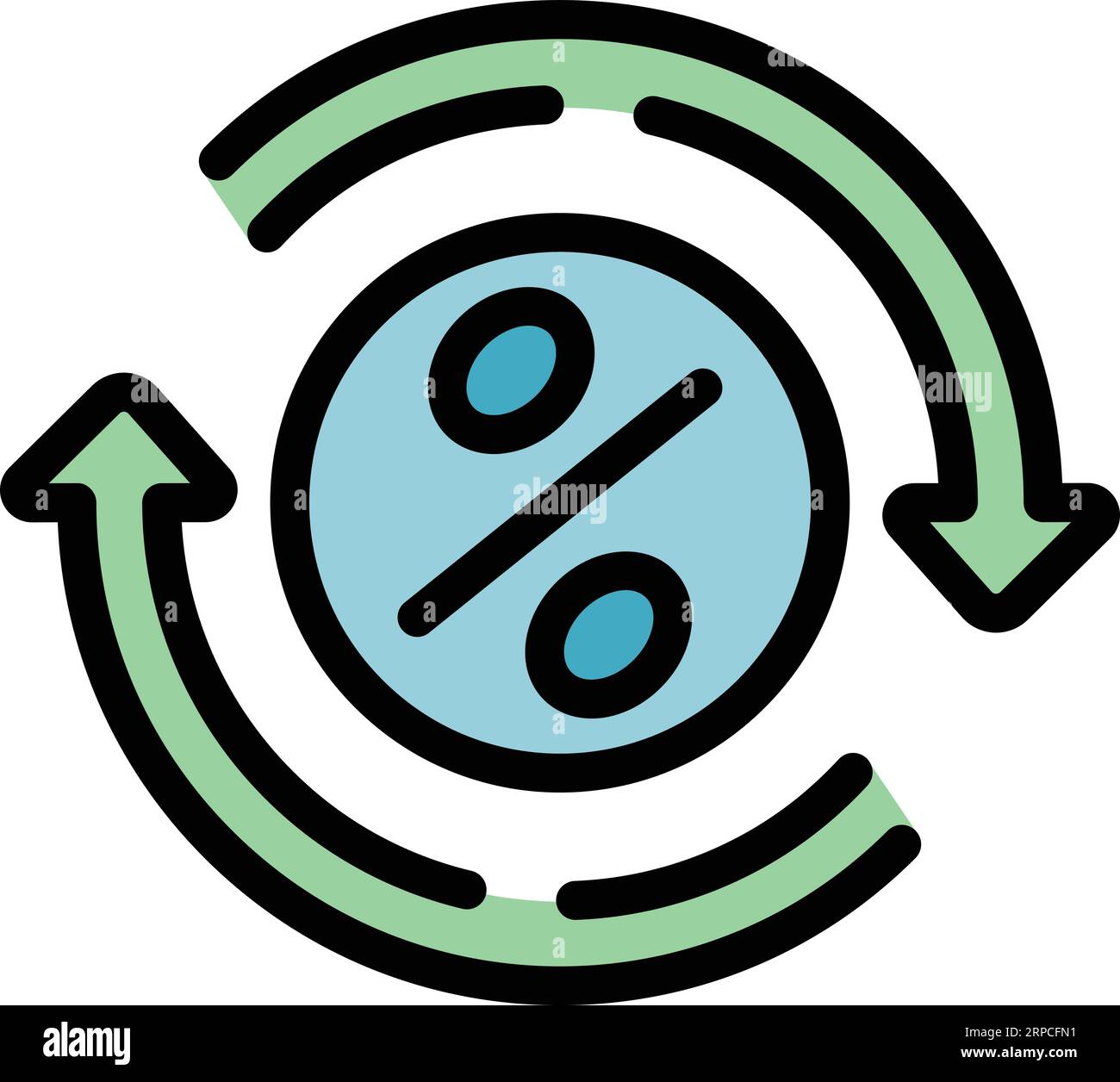 Coin reward icon outline vector. Cash back. Pay return color flat Stock ...