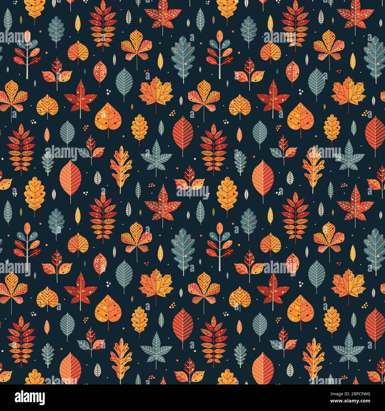 Autumn Leaves Geometric Seamless Pattern Stock Vector Image & Art - Alamy