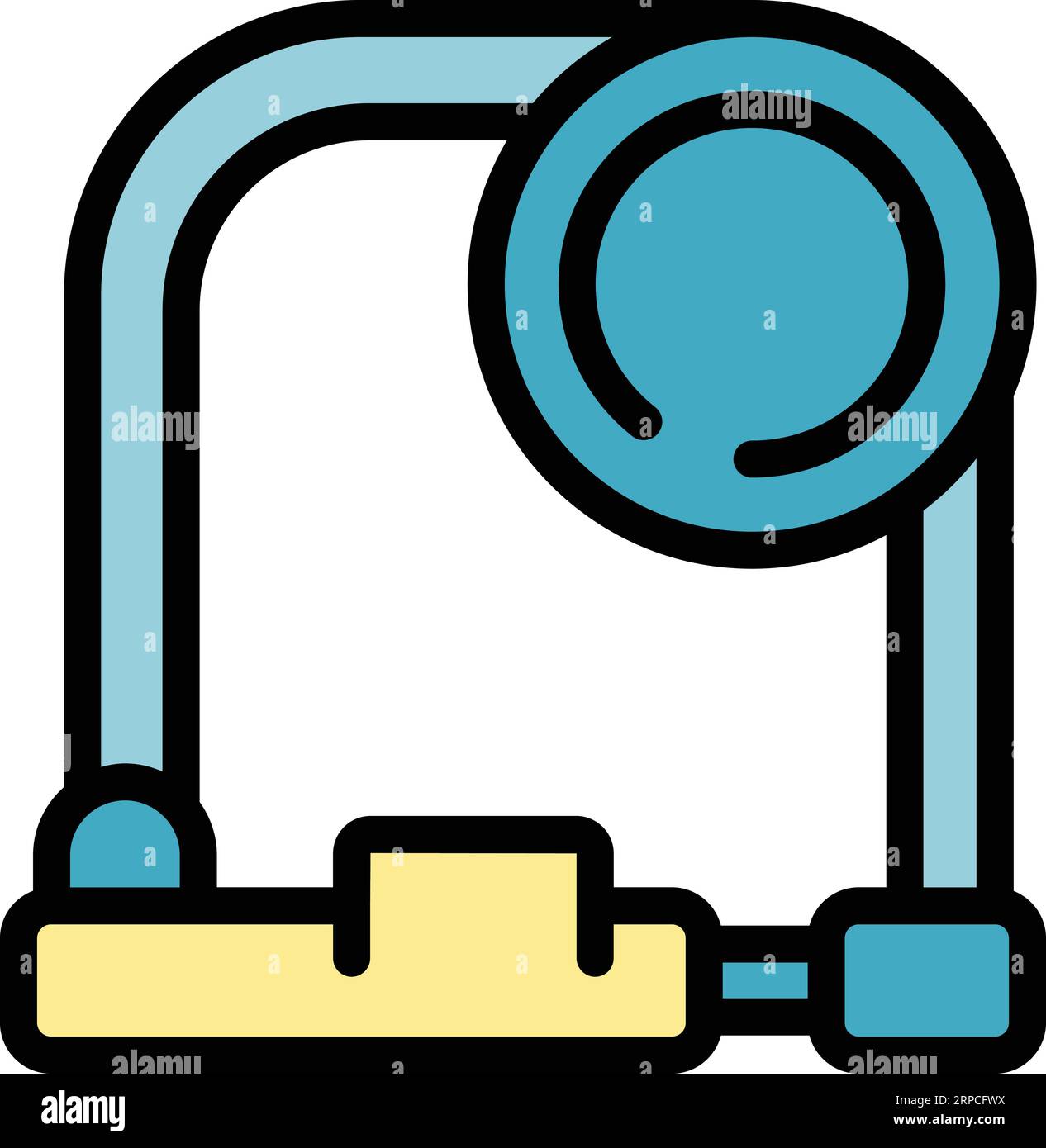 Cycle lock icon outline vector. Secure travel. Sport key color flat ...