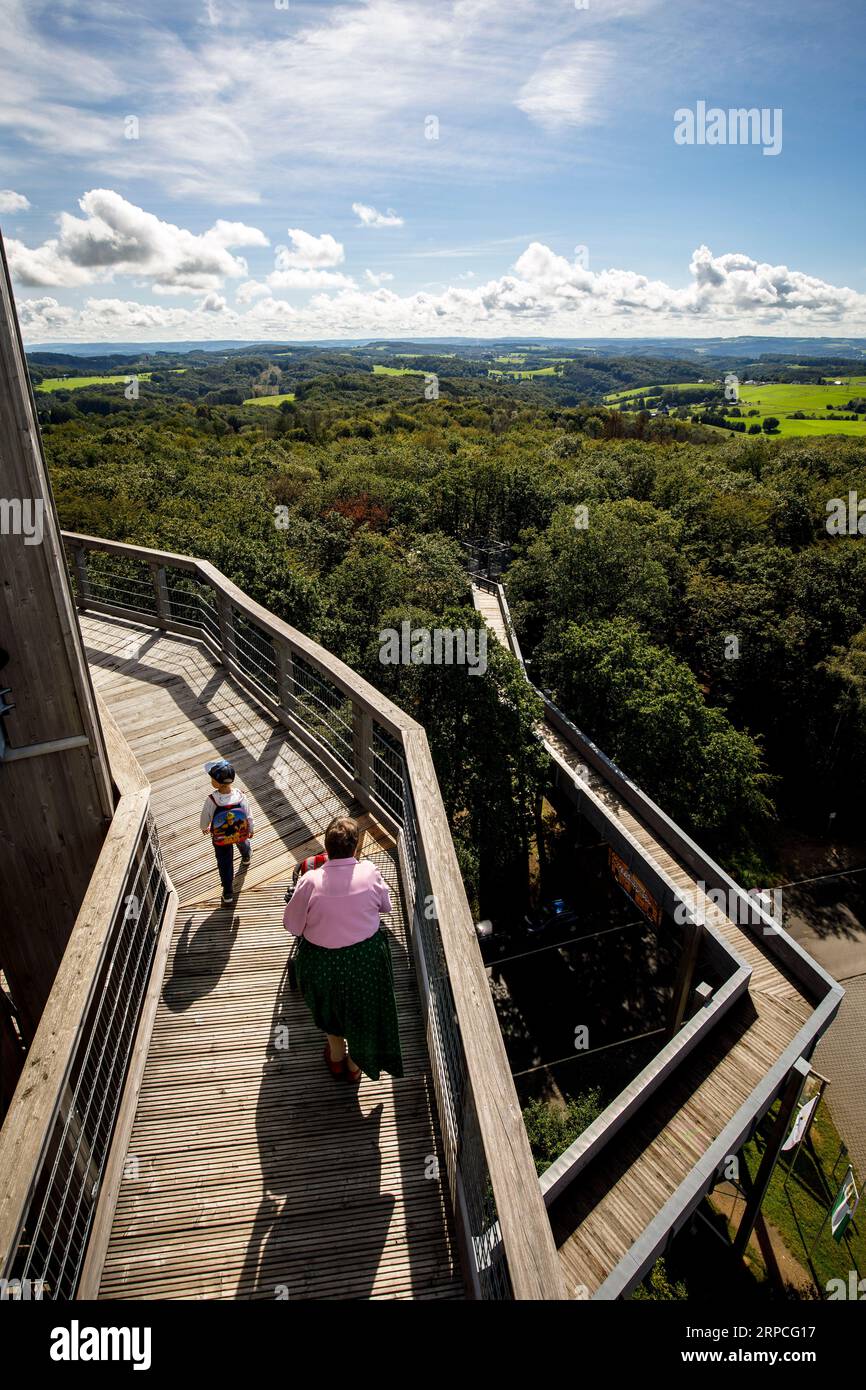 visitors on the 40-meter-high observation tower, part of the tree-top ...