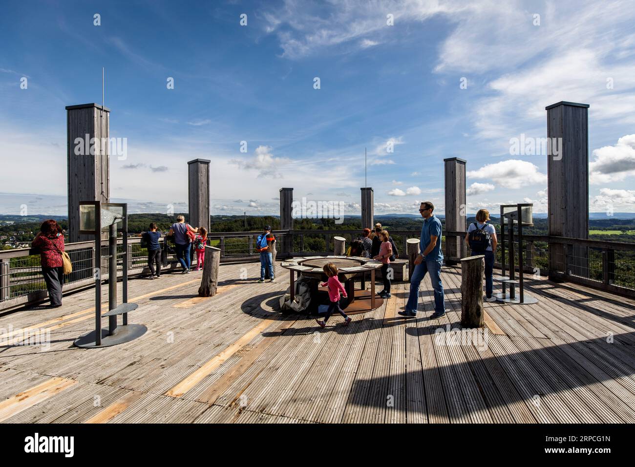 visitors on the 40-meter-high observation tower, part of the tree-top ...