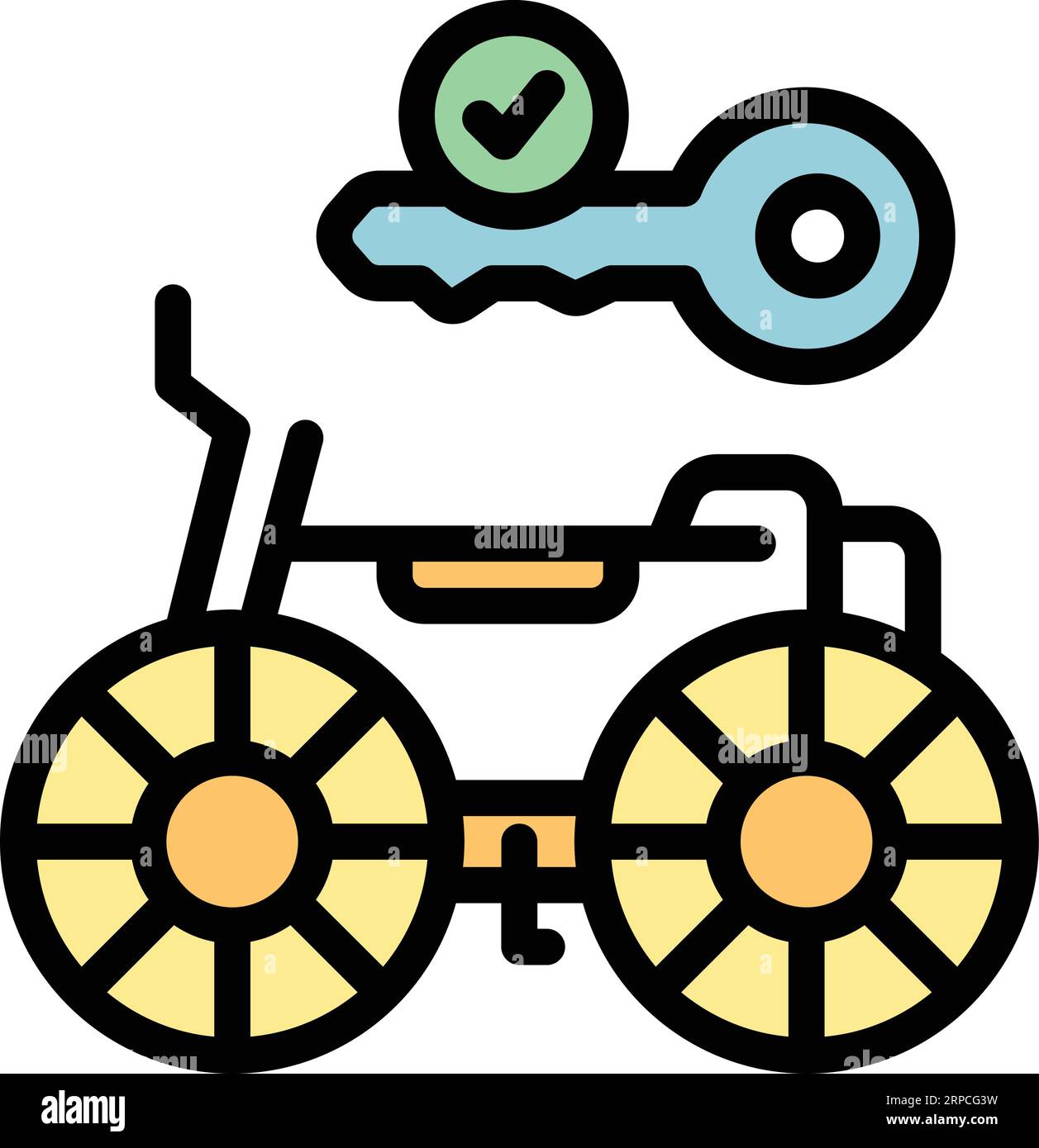 Cycling lock icon outline vector. Bike safety. Sport cycle color flat ...