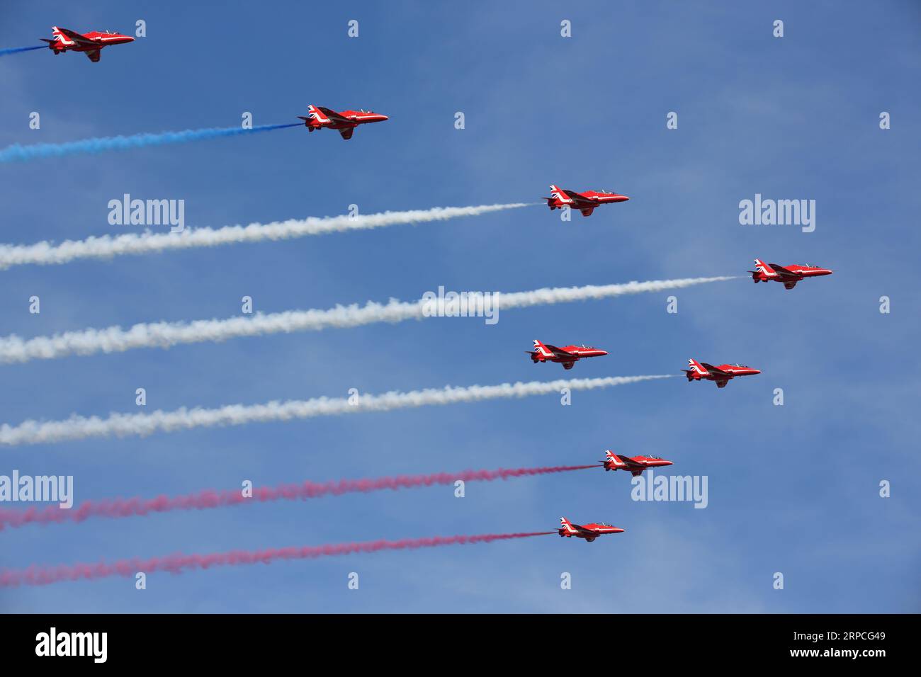 The Red Arrows displayed their routine at the Bournemouth Air Festival ...