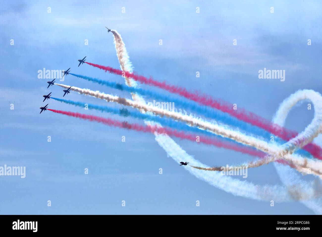 The Red Arrows displayed their routine at the Bournemouth Air Festival ...
