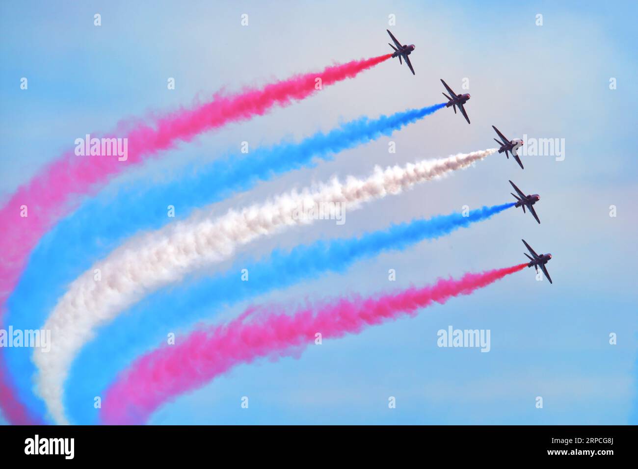 The Red Arrows displayed their routine at the Bournemouth Air Festival ...