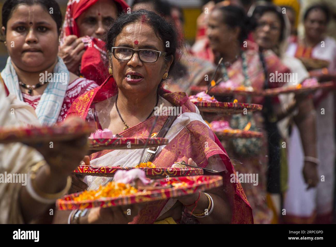Indian devotees take part hi-res stock photography and images - Alamy
