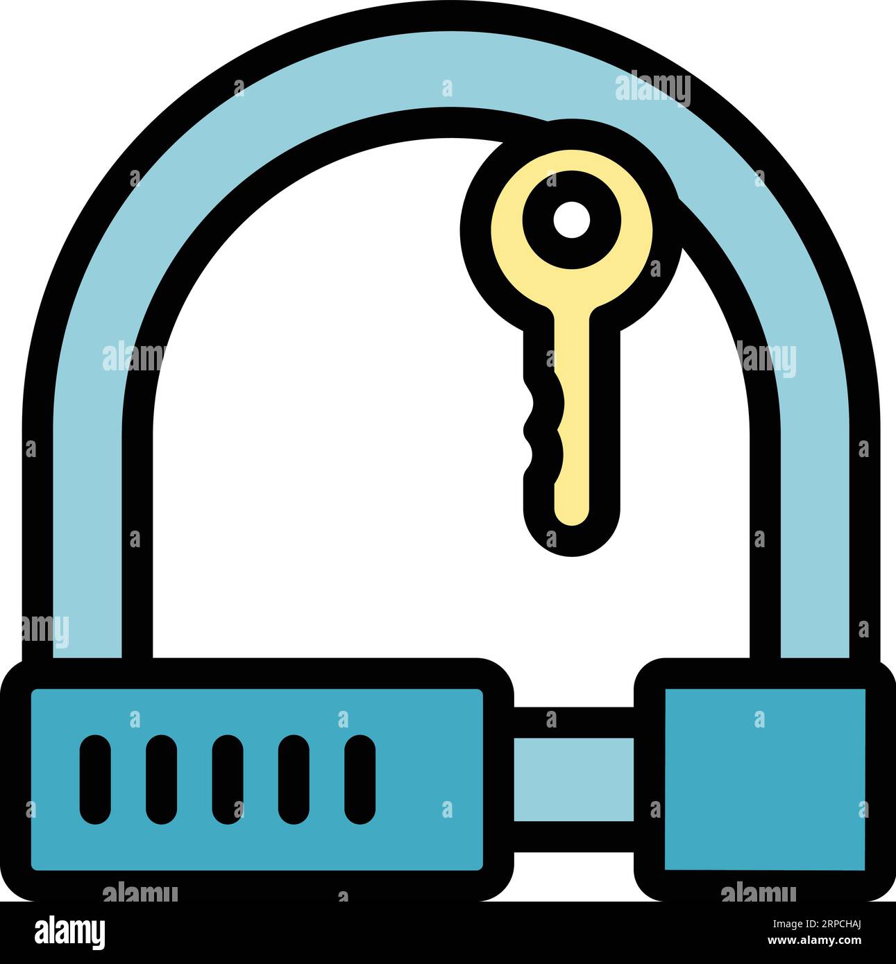 App cycling lock icon outline vector. Bike safety. Security transport ...