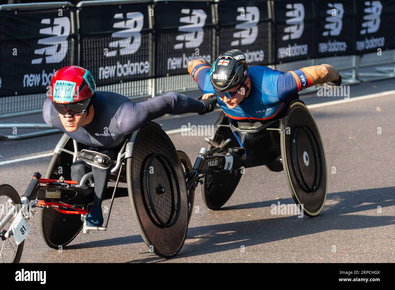 Danny Sidbury & David Weir competing in The Big Half, half marathon ...