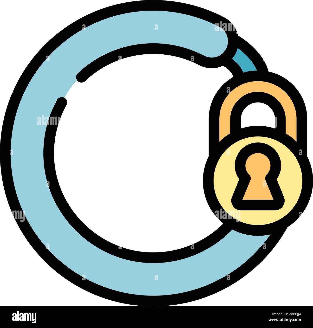 Street cycling lock icon outline vector. Bike safety. Secure transport ...