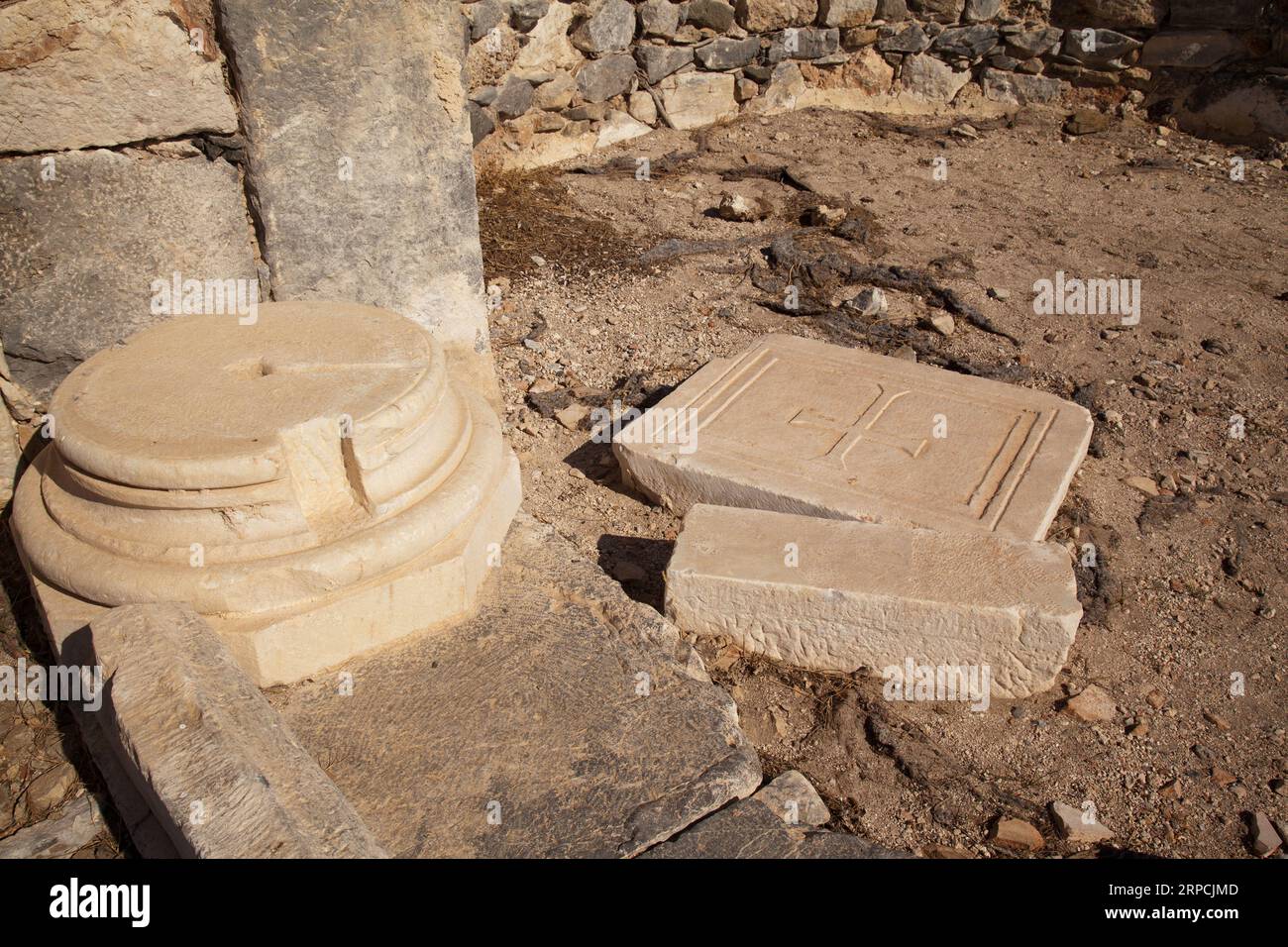 The symbol of the cross and church belonging to the Byzantine and Roman ...