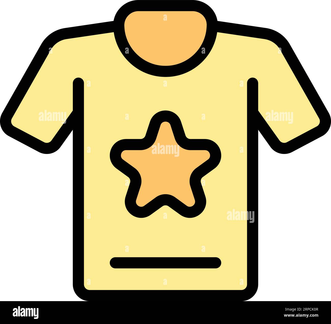 Star shirt icon outline vector. Short fashion. Template uniform color ...