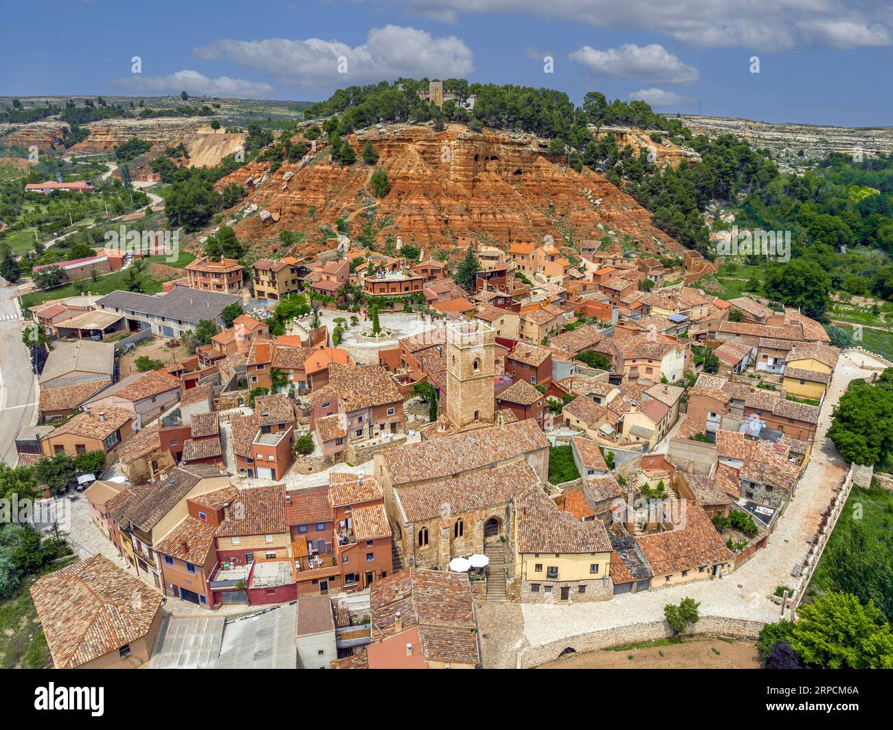 Anento Zaragoza, panoramic aerial view, considered one of the most ...