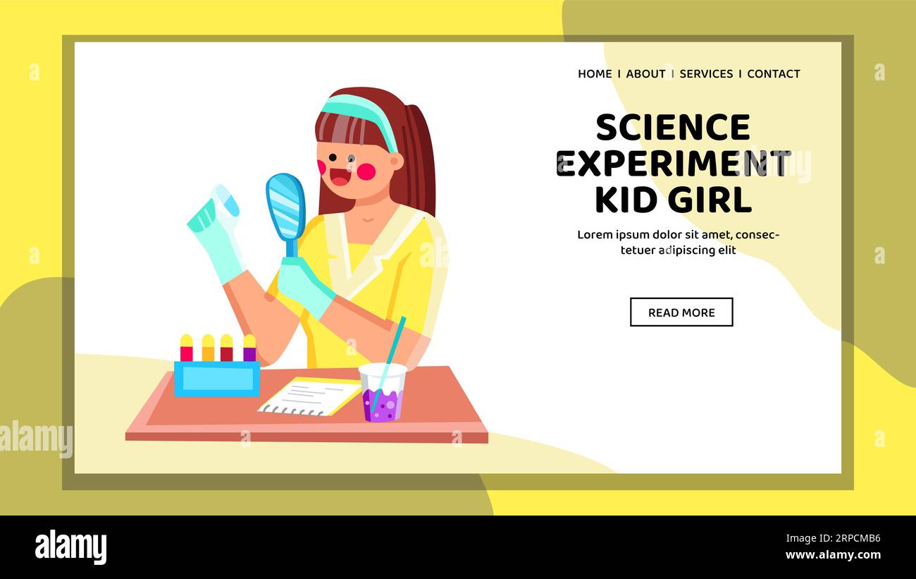 curiosity science experiment kid girl vector Stock Vector Image & Art ...
