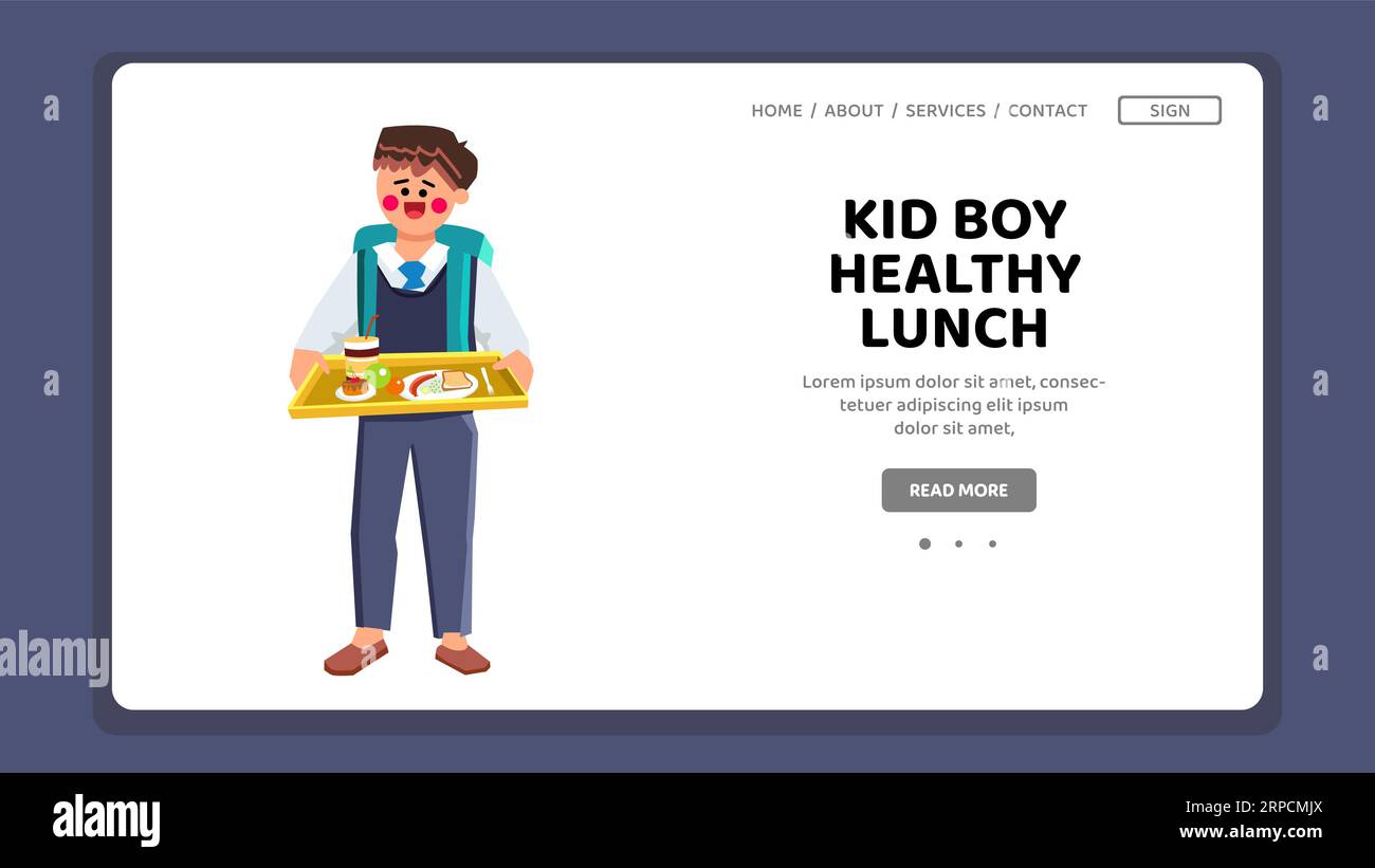 girl kid boy healthy lunch vector Stock Vector Image & Art - Alamy