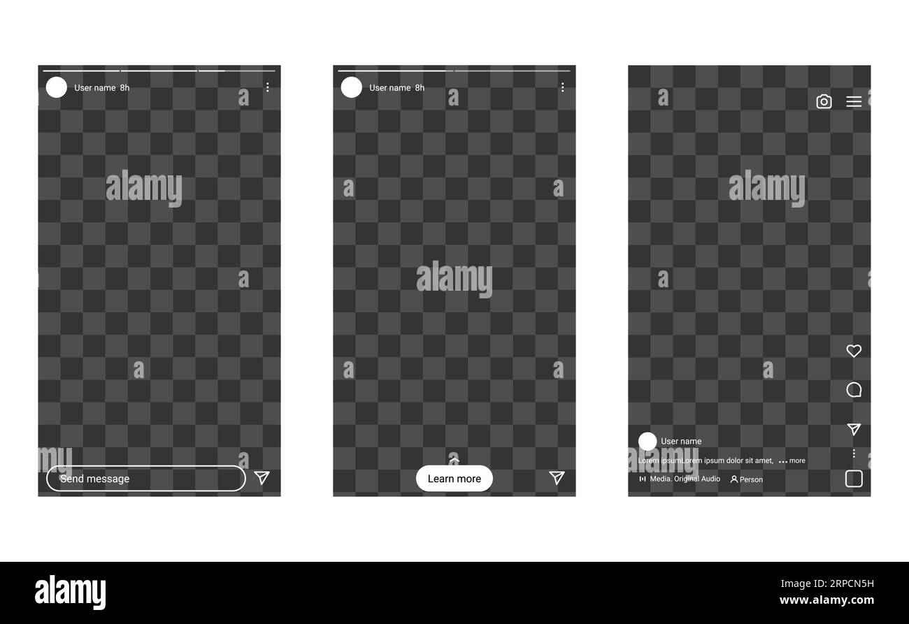 Instagram story reel empty screen ui Stock Vector Image & Art - Alamy