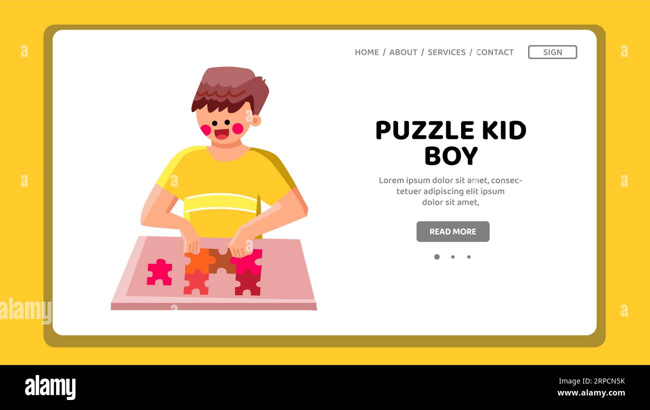 girl puzzle kid boy vector Stock Vector Image & Art - Alamy