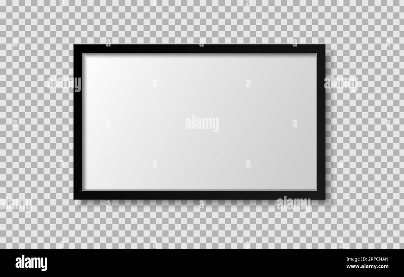 Photo frame black border landscape mockup Stock Vector Image & Art - Alamy