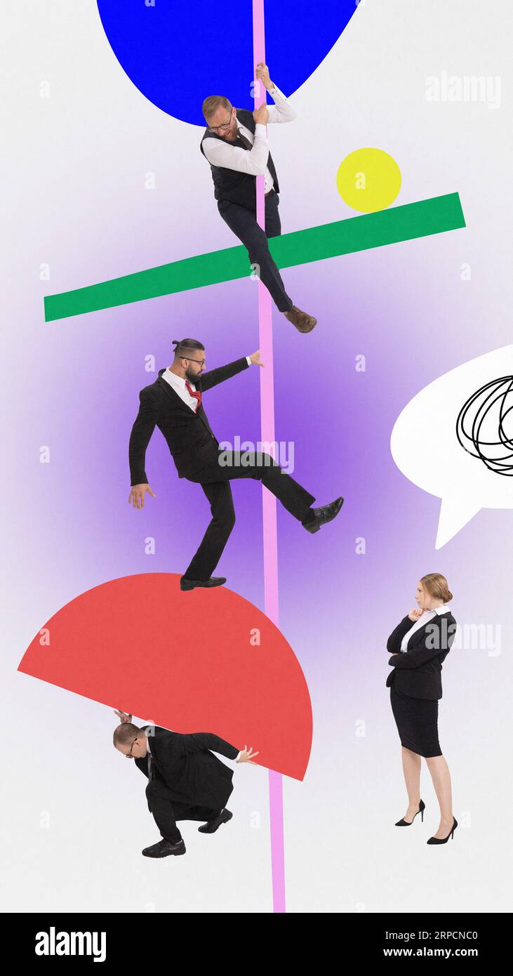 Collage woman helping man hi-res stock photography and images - Alamy