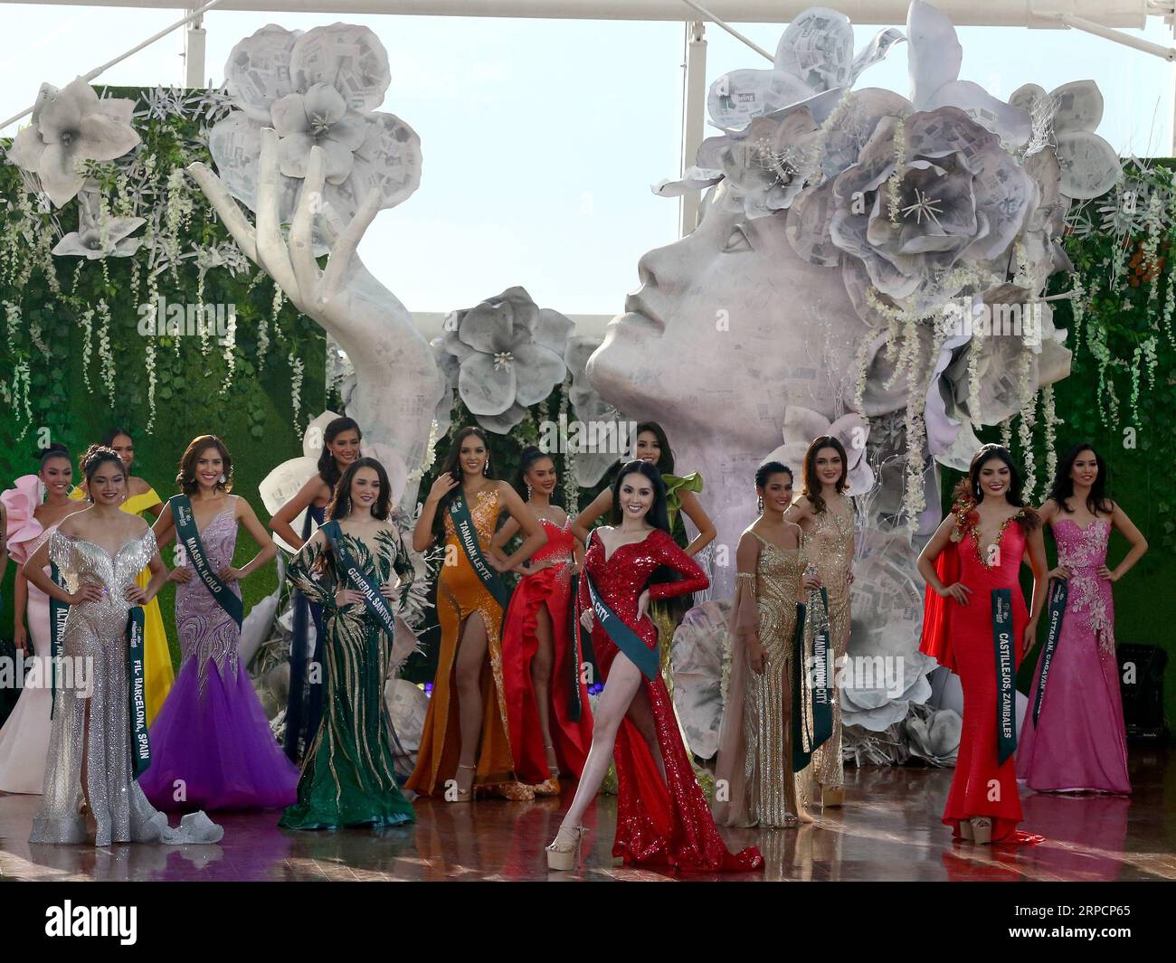 (190710) -- PARANAQUE CITY, July 10, 2019 -- Contestants in evening ...