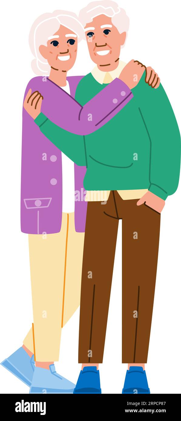 Hug portrait smile old Stock Vector Images - Alamy