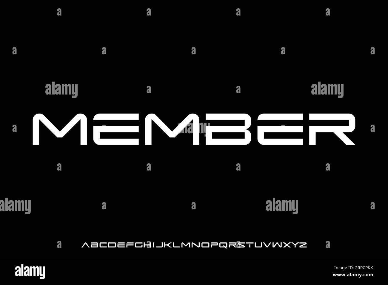 Futuristic wide alphabet display font vector. Creative modern geometric ...