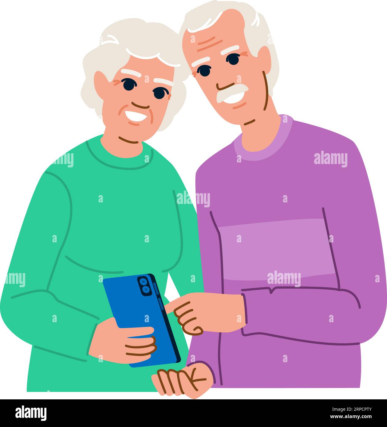 mobile seniors using phone vector Stock Vector Image & Art - Alamy