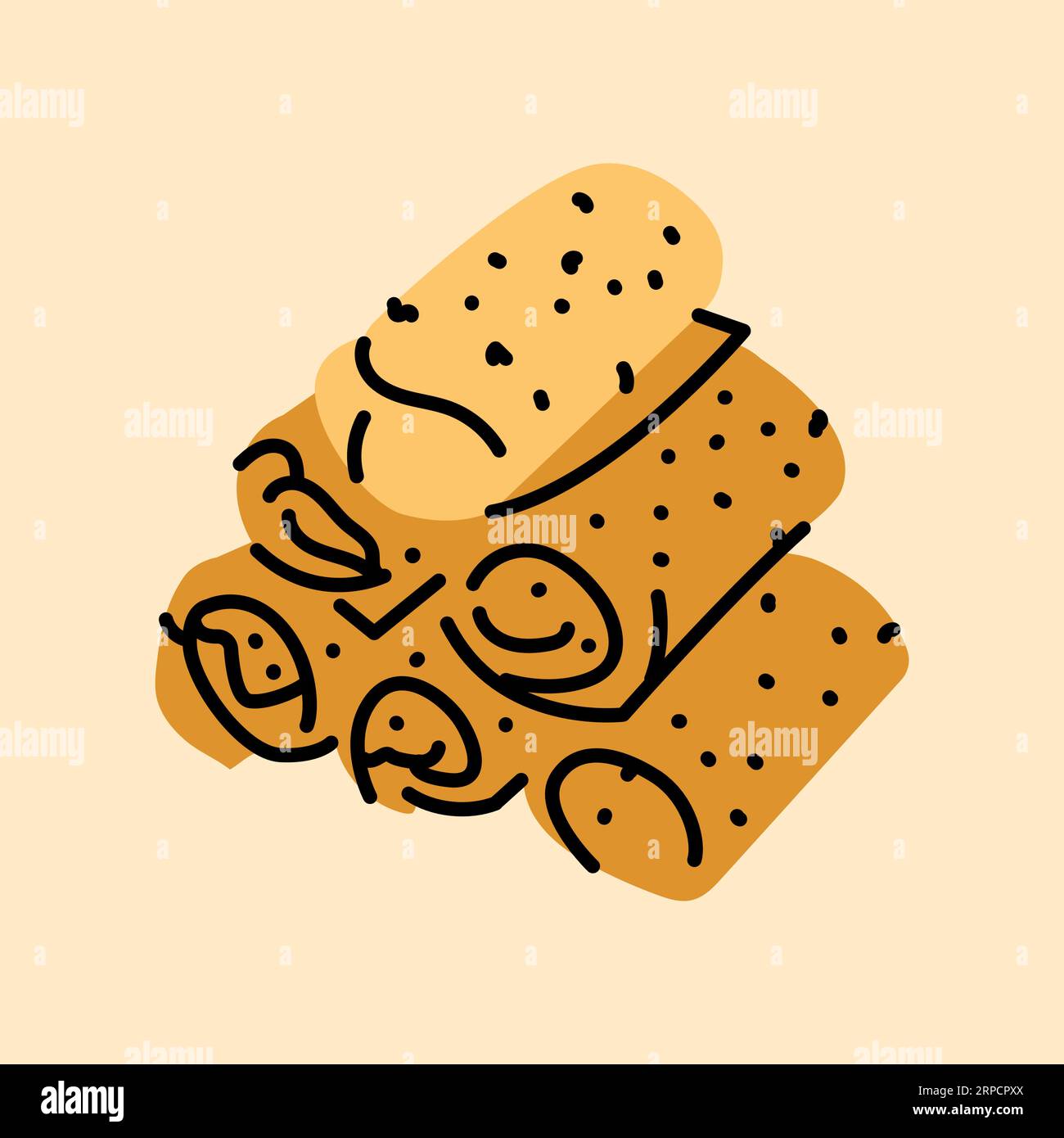 Pancake roll stuffed minced Stock Vector Images - Alamy