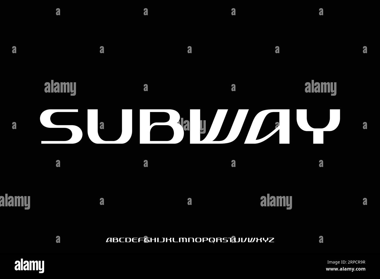 Modern decorative alphabet display font vector. Unique subway ...