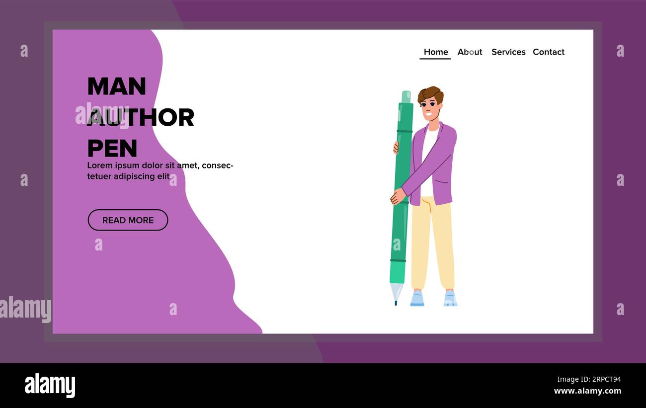 writer man author pen vector Stock Vector Image & Art - Alamy