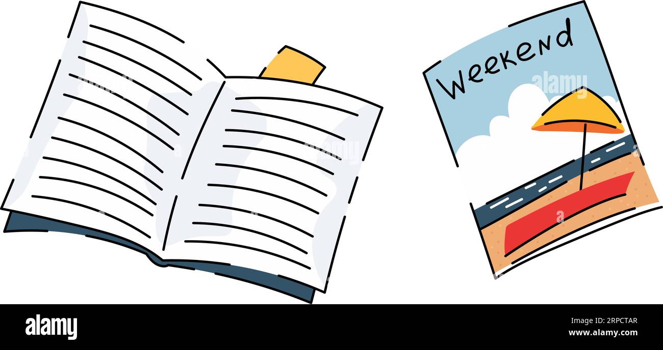 Flat illustration of a magazine open and closed Stock Vector Image ...