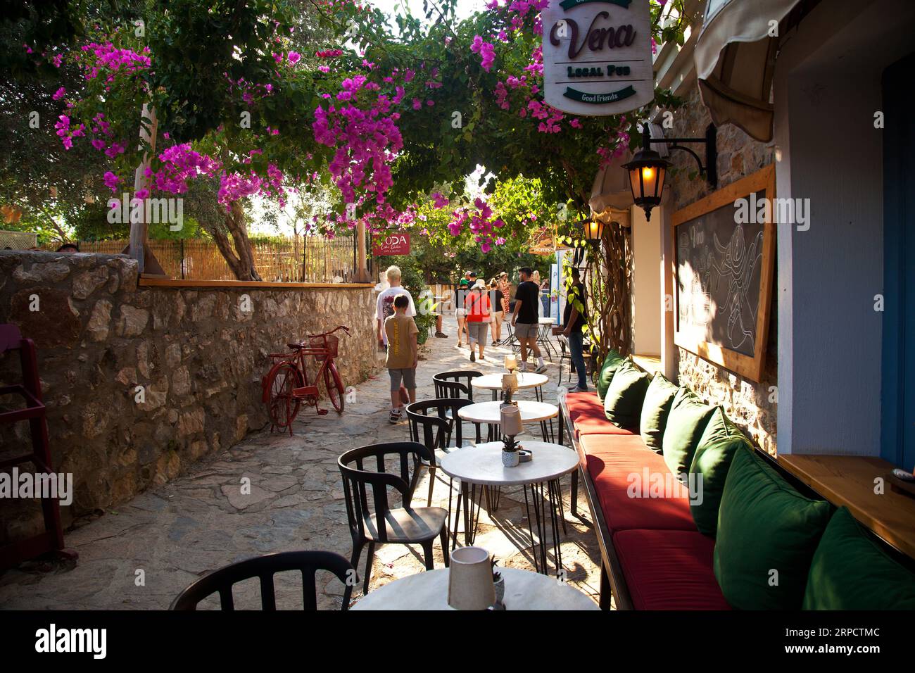 Old Datca streets with its unique architecture and people making ...