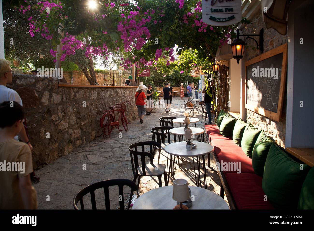 Old Datca streets with its unique architecture and people making ...