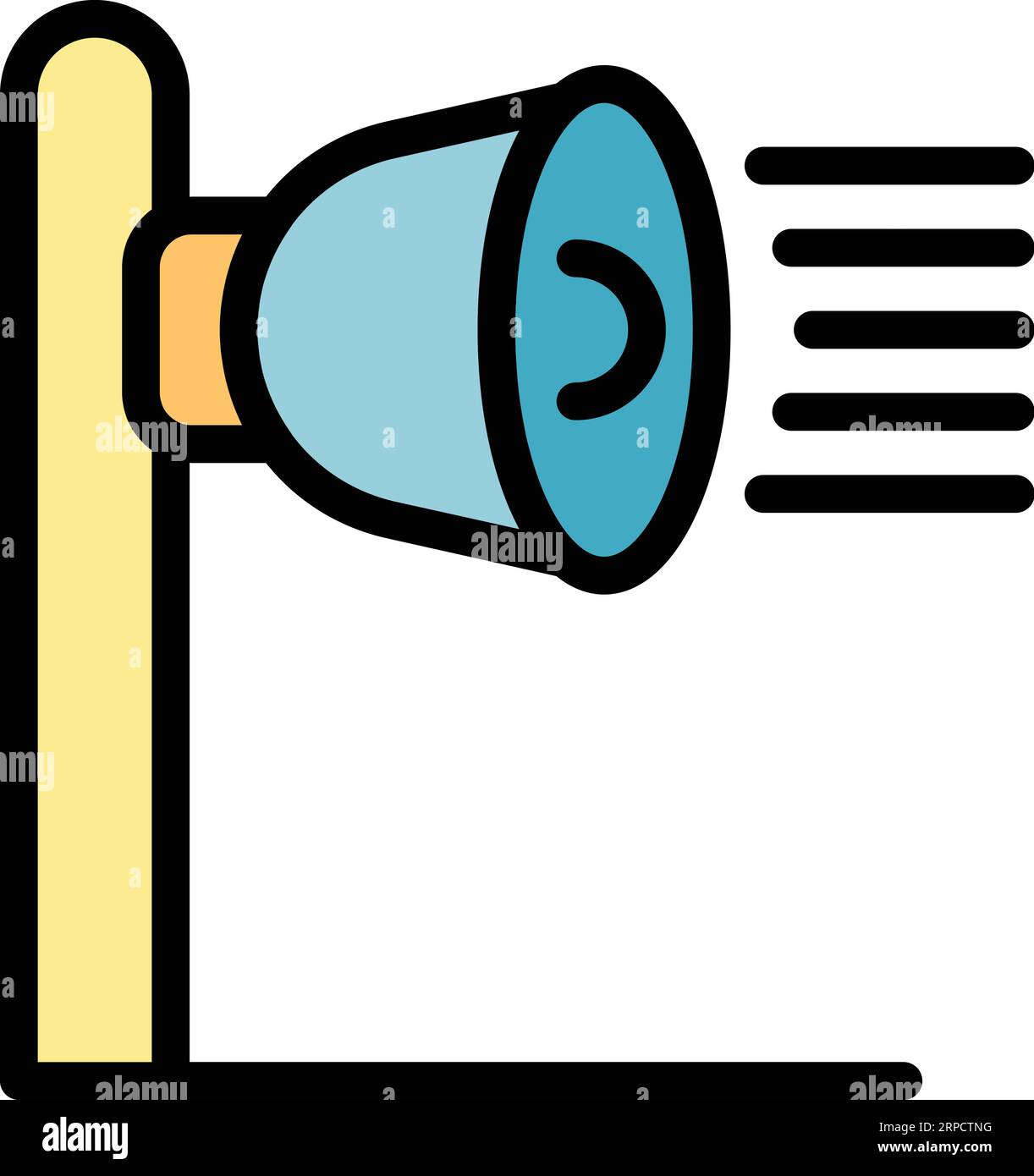 Siren raid icon outline vector. Air alarm. Alert military color flat ...