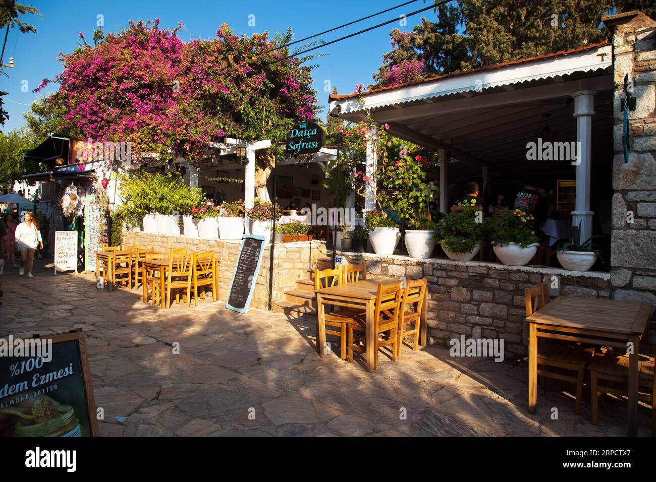 Old Datca streets with its unique architecture and people making ...