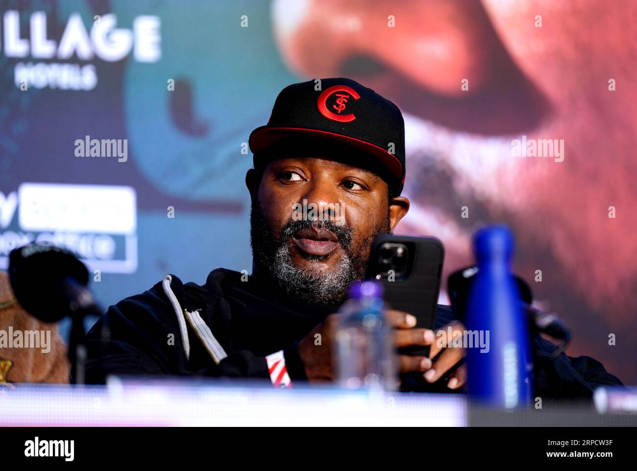 Chris Eubank Jr's trainer Brian McIntyre during a press conference at ...