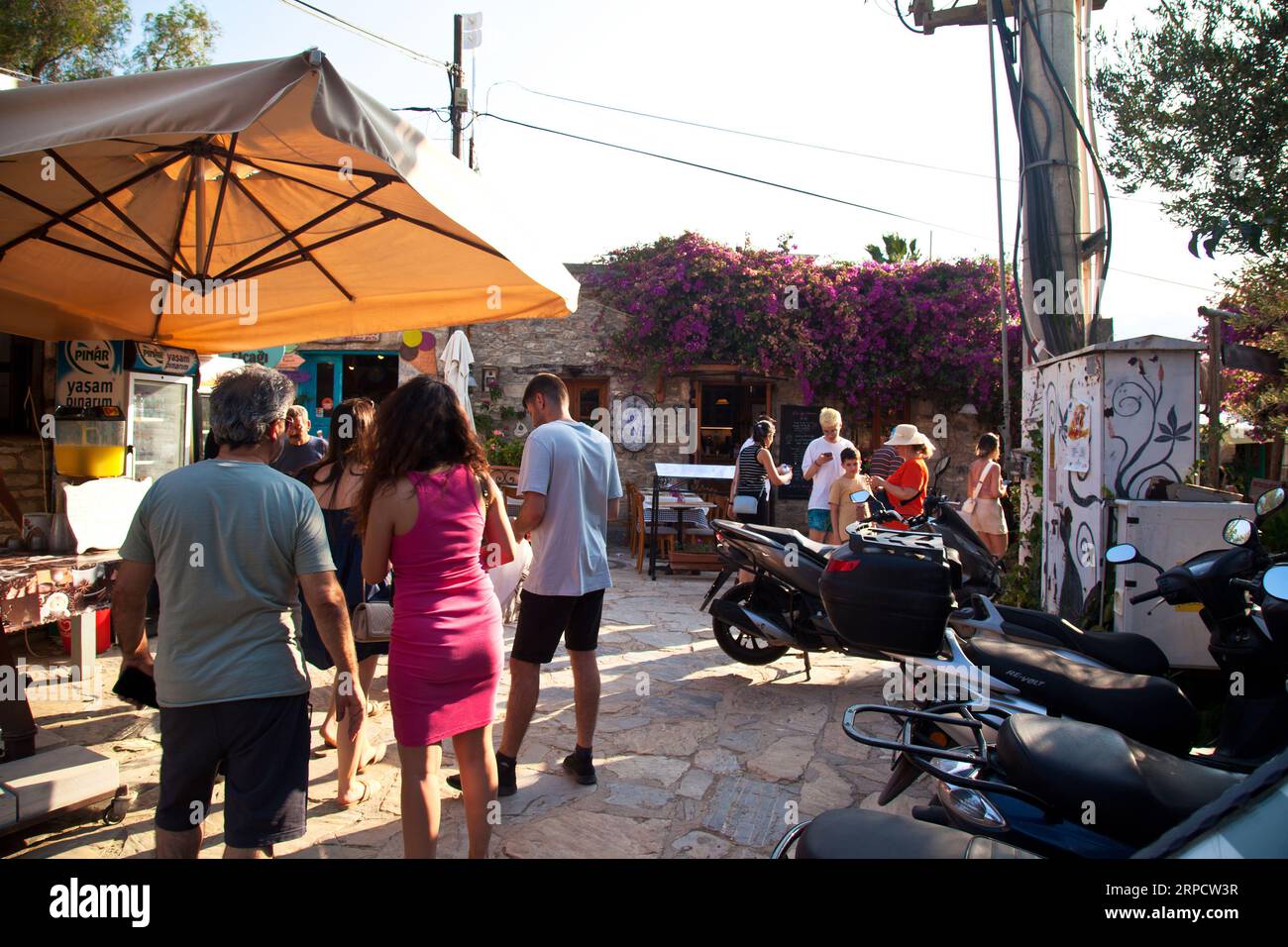 Old Datca streets with its unique architecture and people making ...