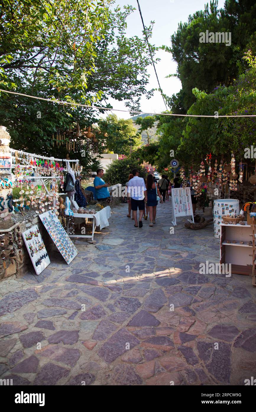Old Datca streets with its unique architecture and people making ...