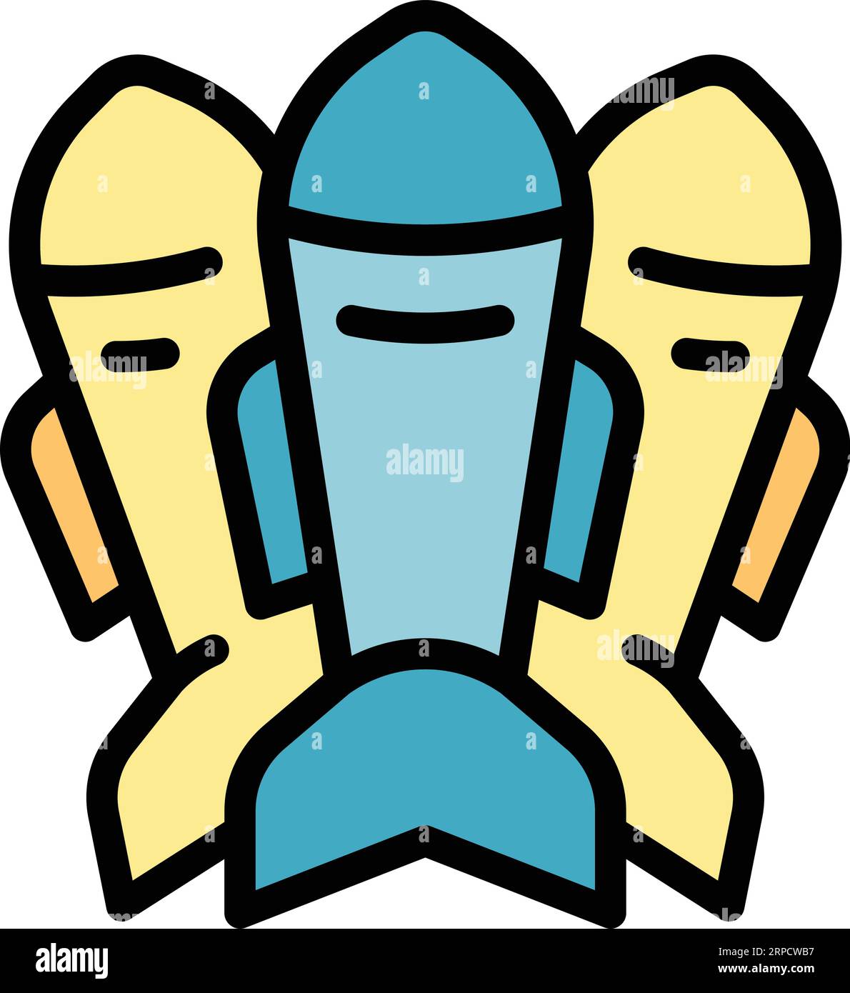 Bomb attack icon outline vector. Air raid. Siren attention color flat ...