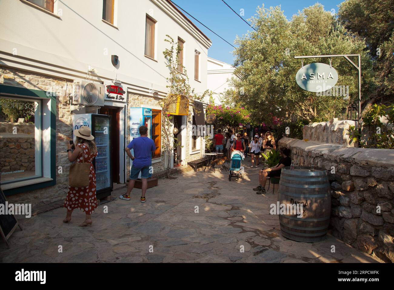 Old Datca streets with its unique architecture and people making ...