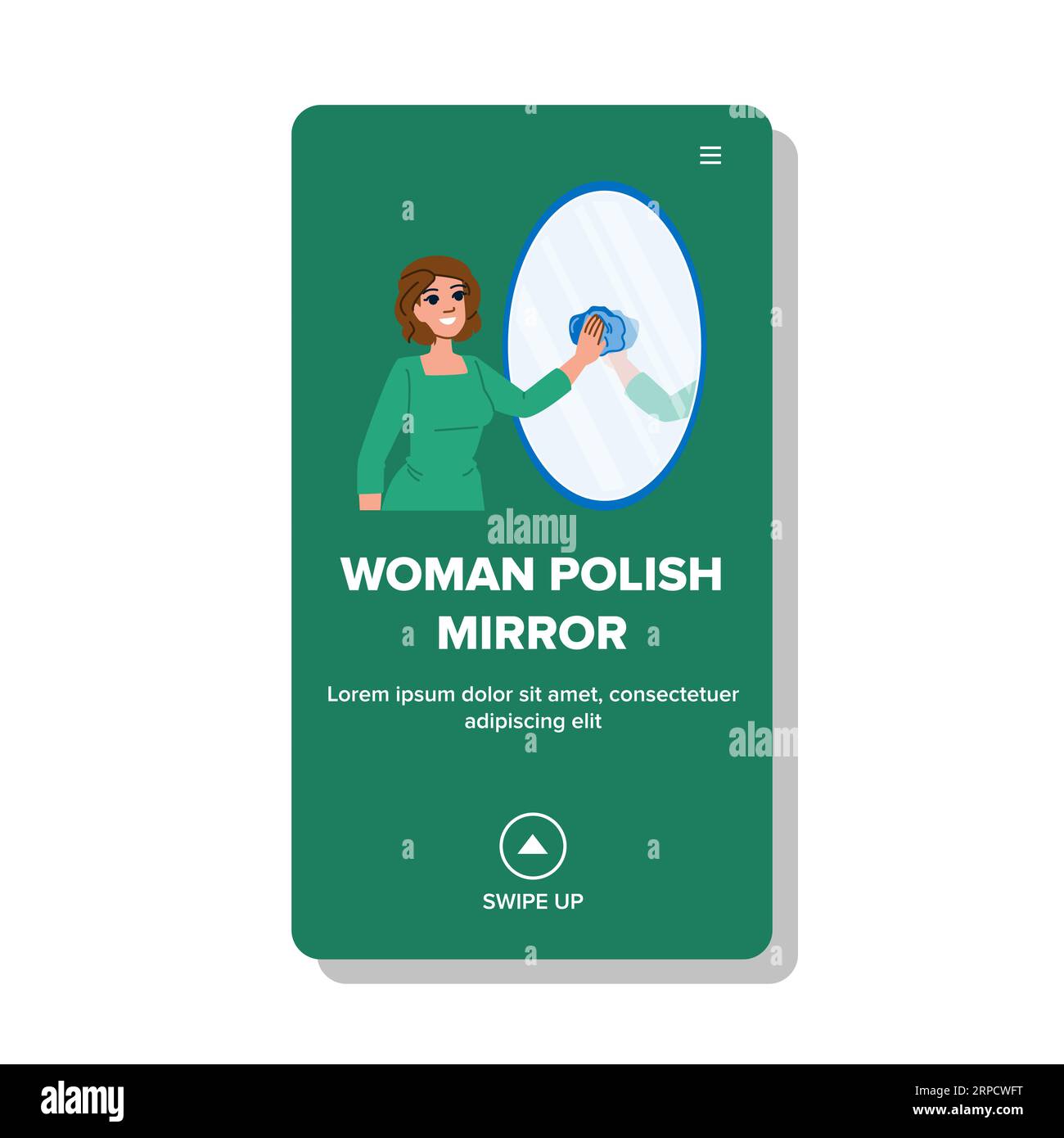 person woman polish mirror vector Stock Vector Image & Art - Alamy