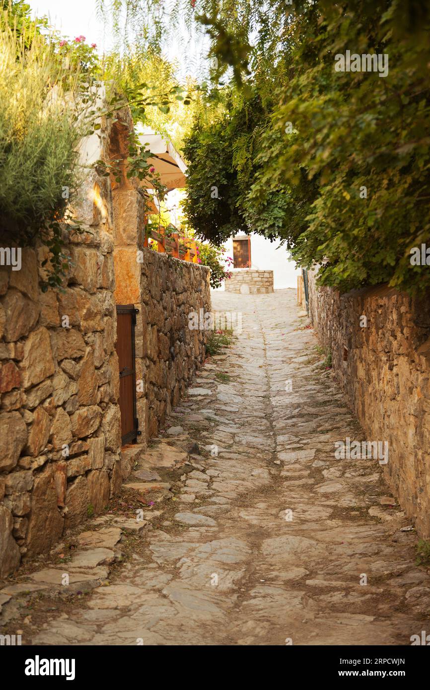 Old Datca streets with its unique architecture and people making ...