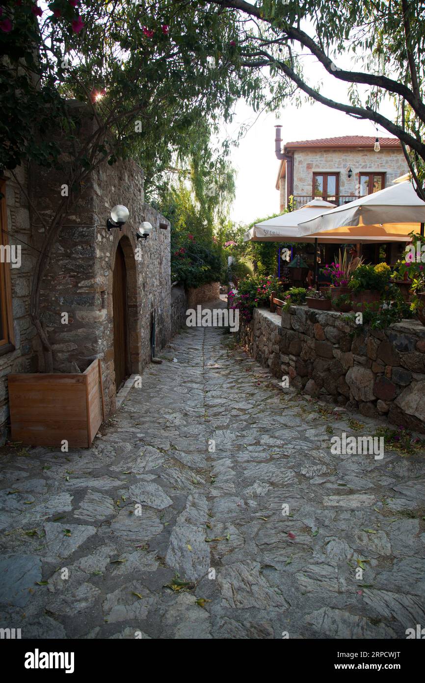 Old Datca streets with its unique architecture and people making ...